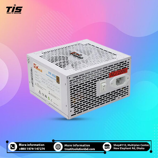 PC Power PP-400W White Gaming Power Supply